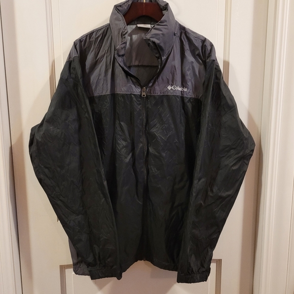 Columbia | Jackets & Coats | Columbia Zip Rain Jacket With Hood Size L ...